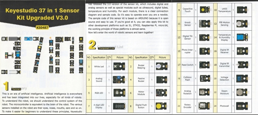 Keyestudio Senzor Kit 37v1 V3.0 pro Arduino - HWKITCHEN