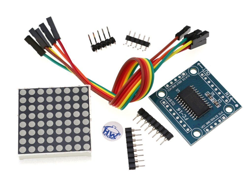 8x8 LED Matrix červená s MAX7219 - DIY Kit - HWKITCHEN