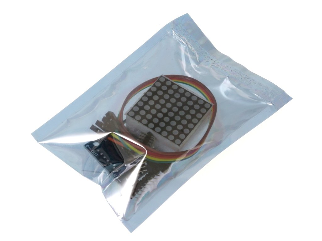 8x8 LED Matrix červená s MAX7219 - DIY Kit - HWKITCHEN